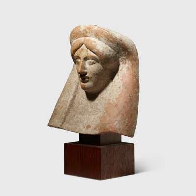 ANCIENT GREEK TERRACOTTA PROTOME OF A LADY EASTERN MEDITERNENA, C. 5TH ...