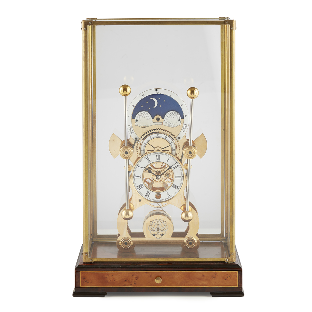 ENGLISH HARRISON-TYPE SKELETON 'SEA' CLOCK WITH MOON PHASE 20TH CENTURY ...