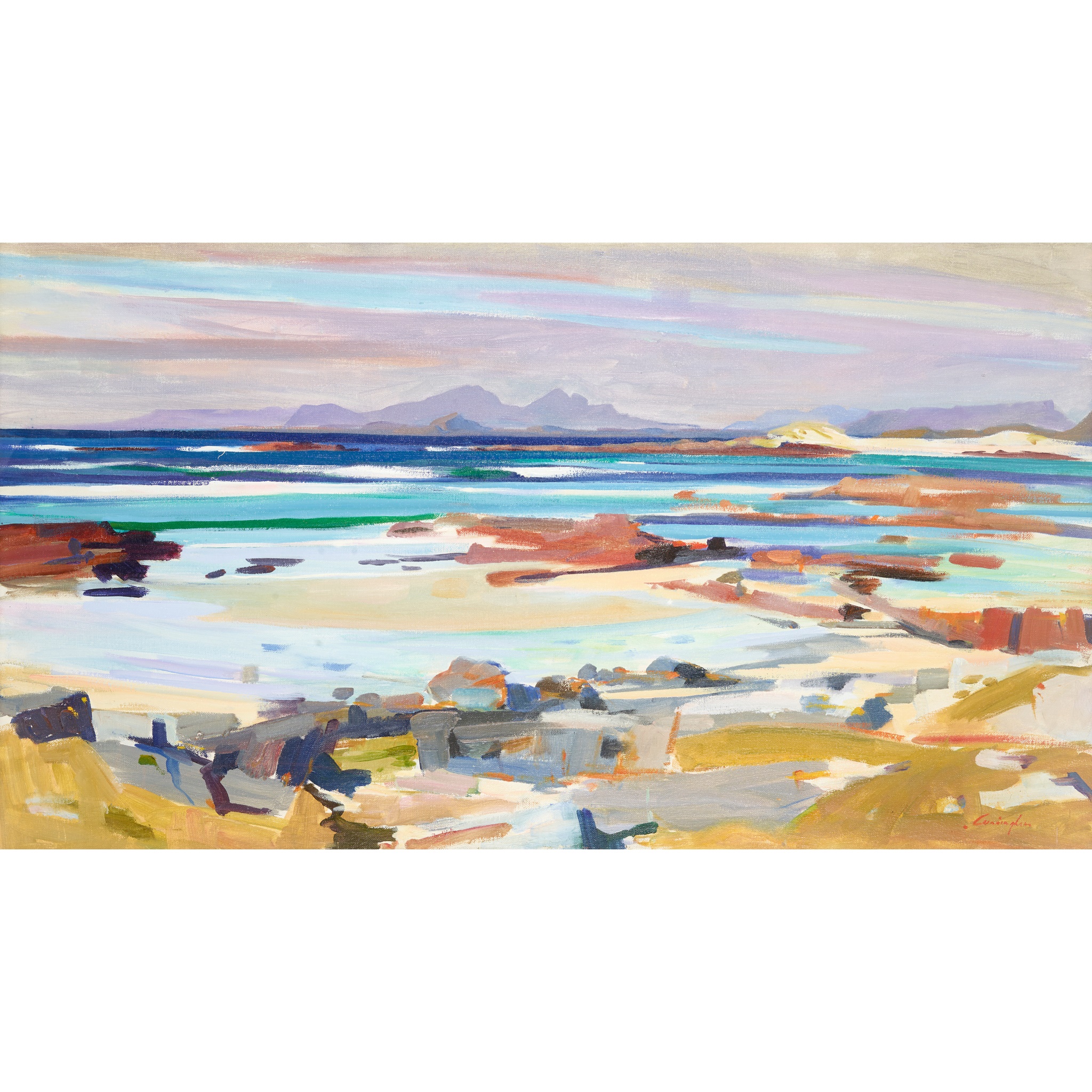 JOHN CUNNINGHAM (SCOTTISH 1927-1998) GRIGADALE BAY, ARDNAMURCHAN - 1983 ...