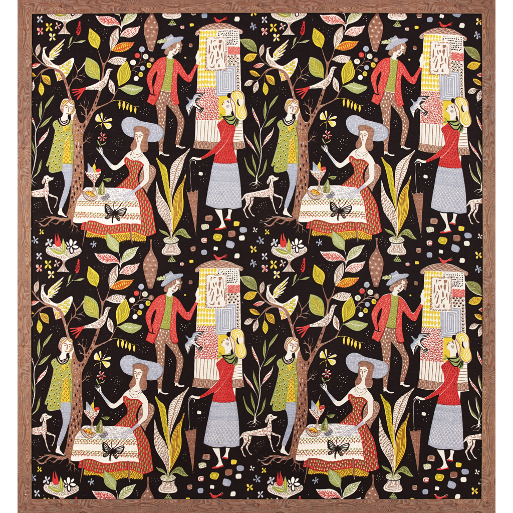 STIG LINDBERG (1916-1982) FOR LJUNGBERG TEXTILE AB 'LUSTGARTEN' PRINTED ...