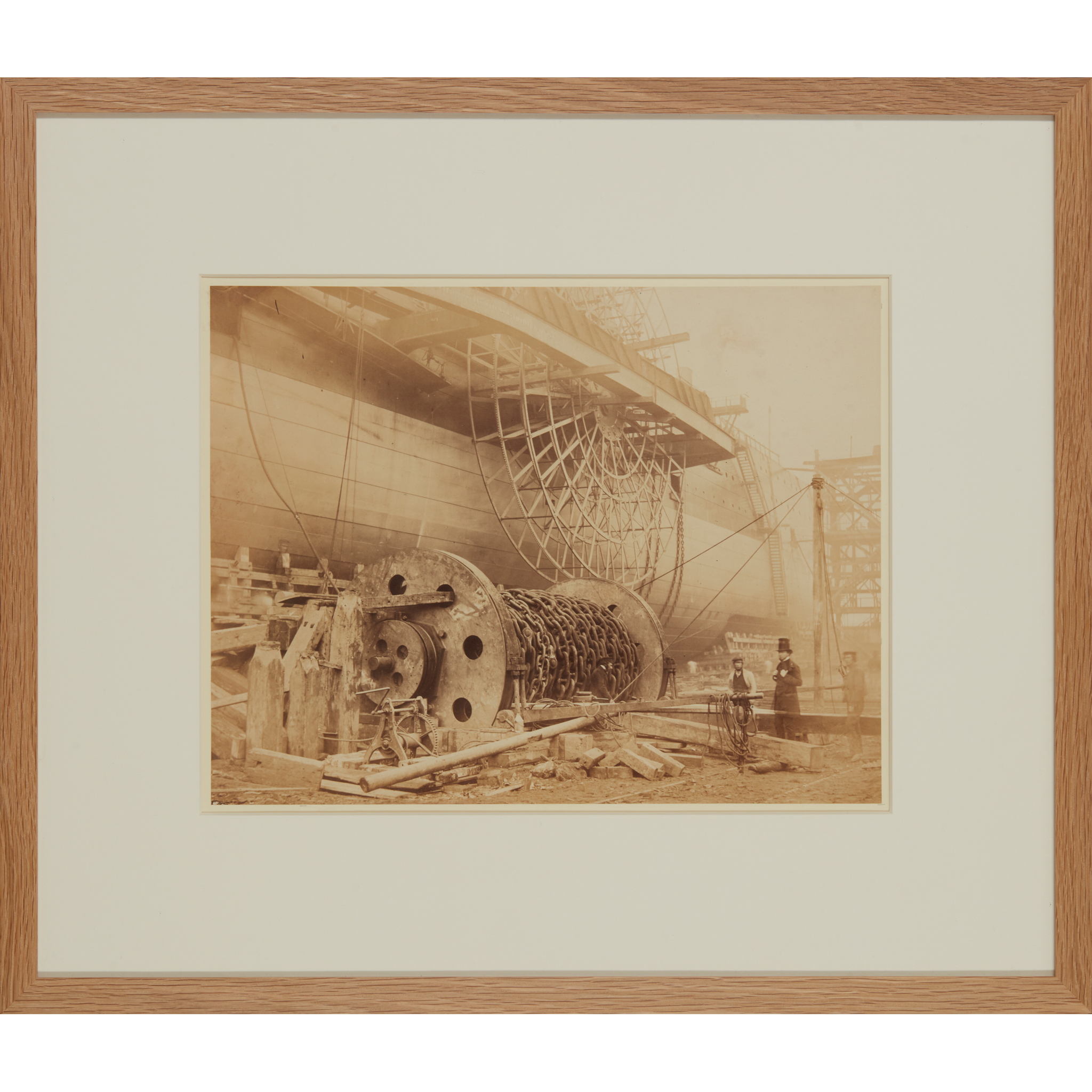 Robert Howlett (1831-1858) Hull, paddle-wheel and chain-drum of the ...