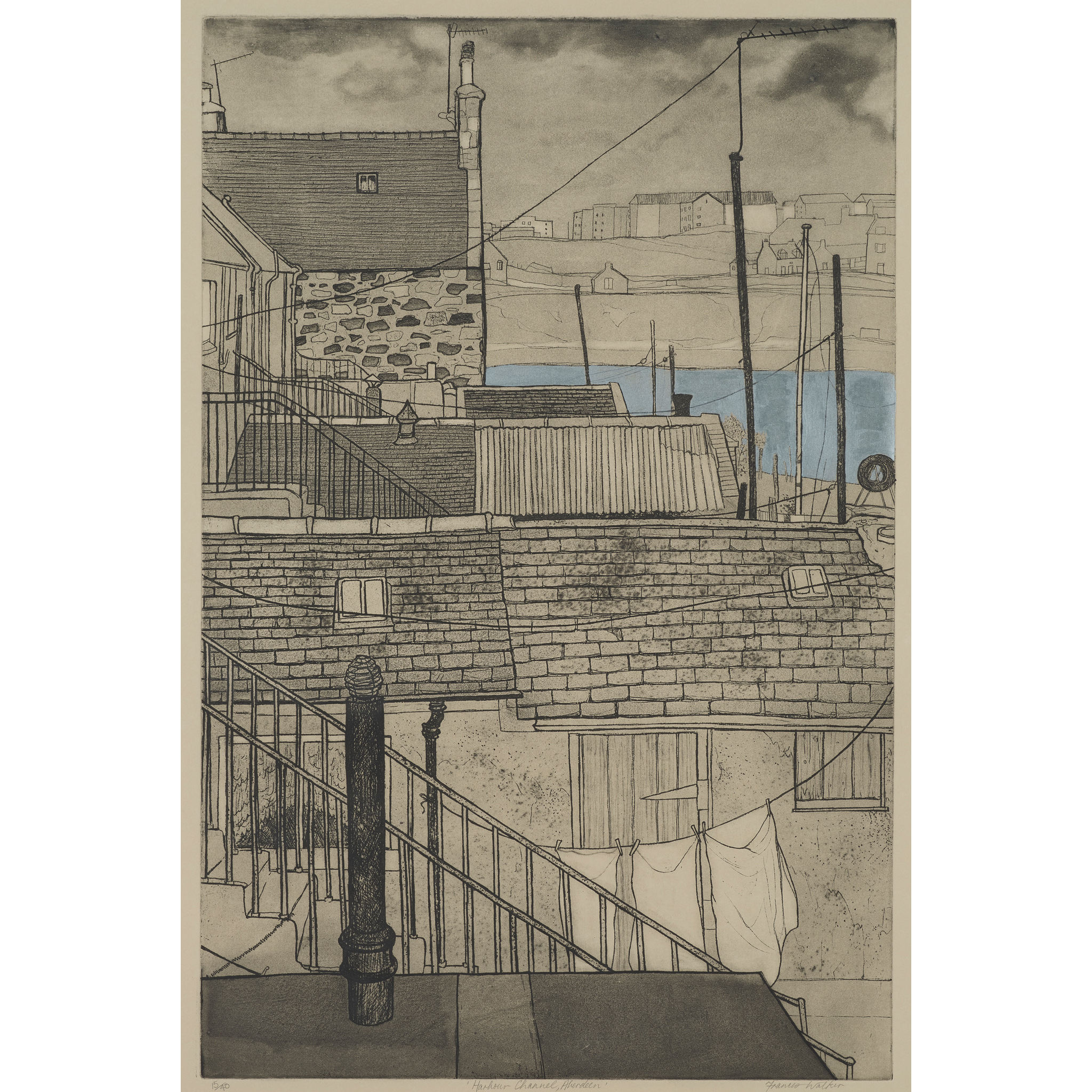 FRANCES WALKER R.S.A. (SCOTTISH 1930-) HARBOUR CHANNEL, ABERDEEN | 13 August 2025