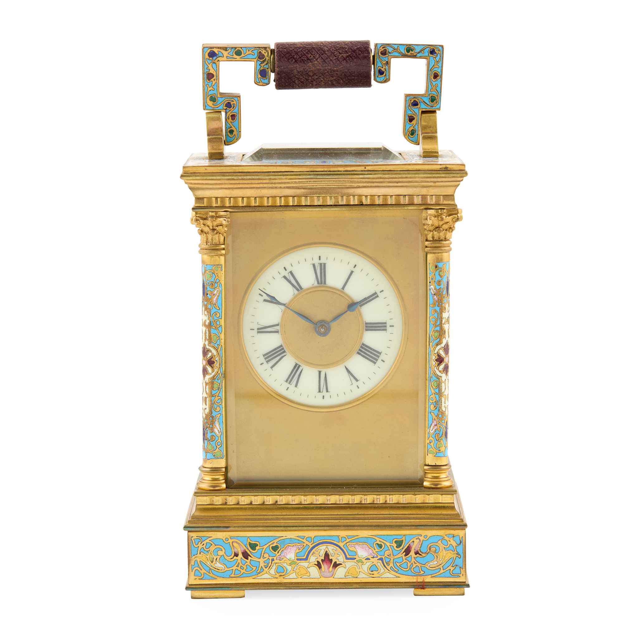 FRENCH GILT BRASS AND CHAMPLEVE ENAMEL CARRIAGE CLOCK LATE 19TH CENTURY | 15 May 2024