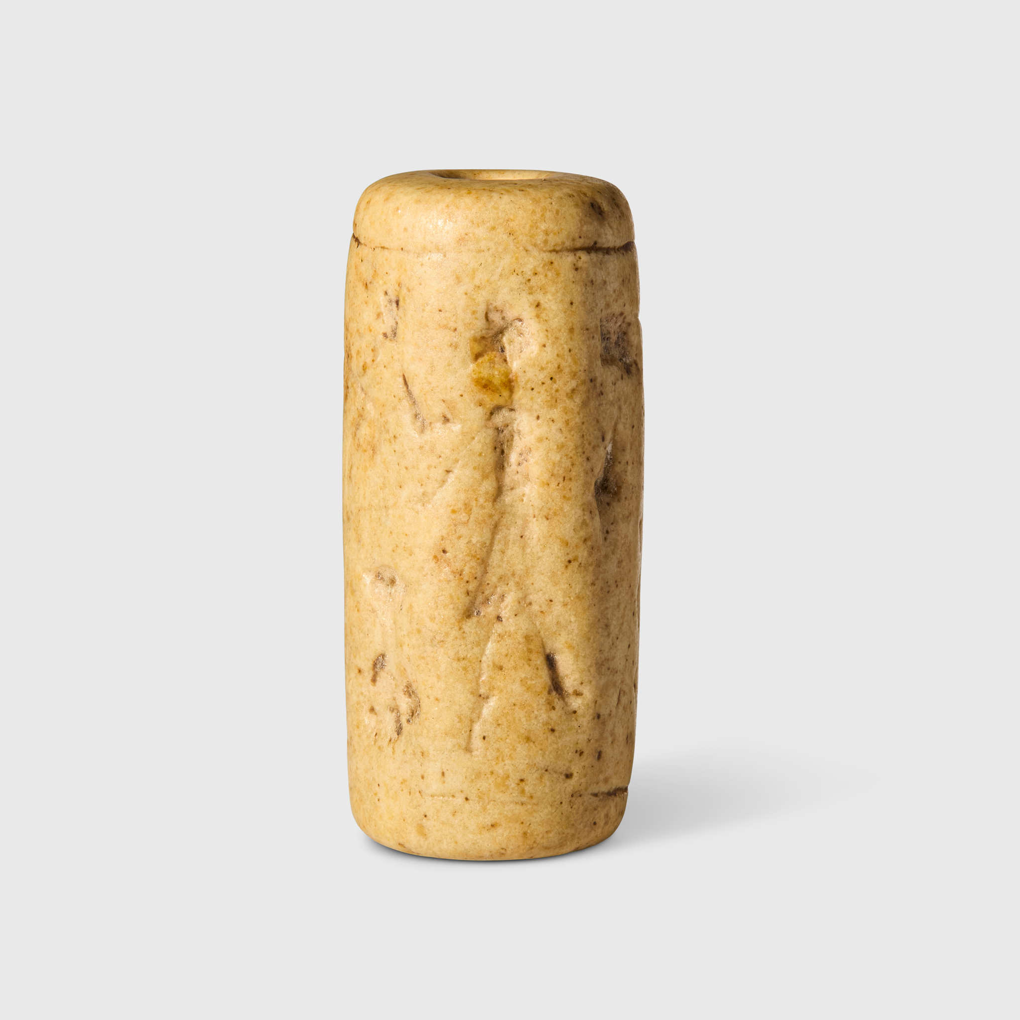 SUMERIAN LIMESTONE CYLINDER SEAL, ACQUIRED EARLY 20TH CENTURY NEAR EAST ...