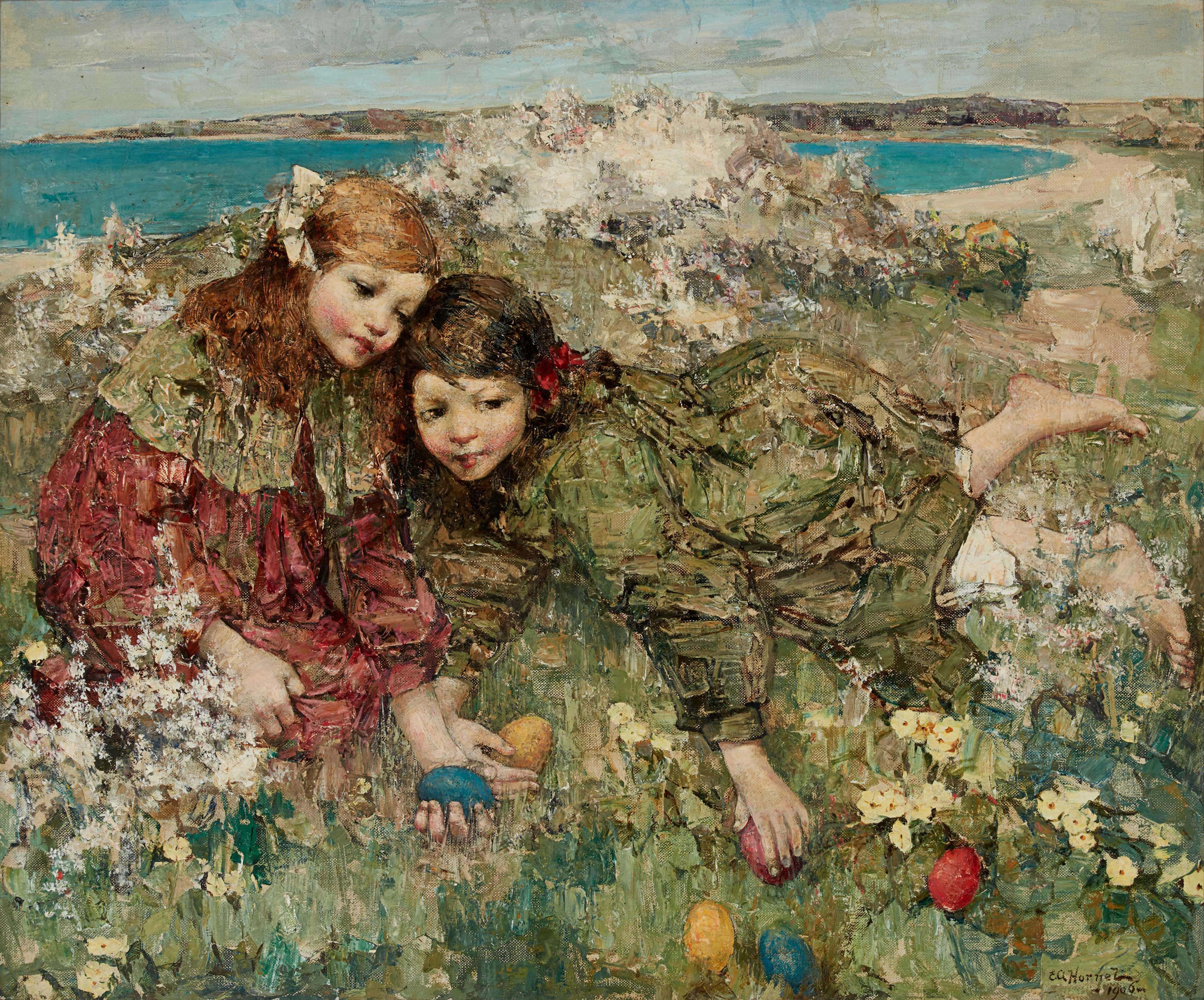 EDWARD ATKINSON HORNEL (SCOTTISH 1864-1933) EASTER EGG ROLLING | 6 June 2024