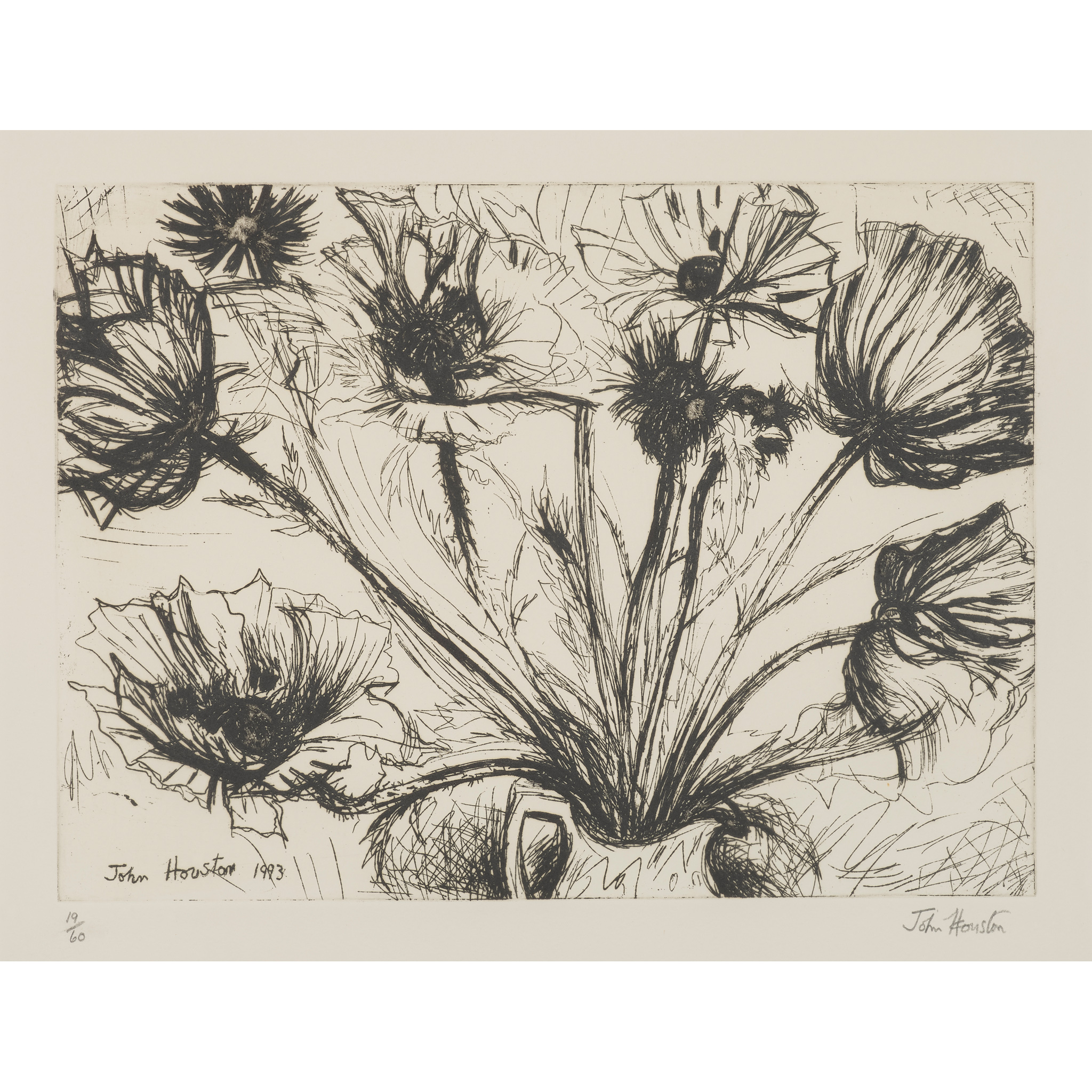 JOHN HOUSTON R.S.A., R.S.W., S.S.A. (SCOTTISH 1930-2008) POPPIES - 1993 ...