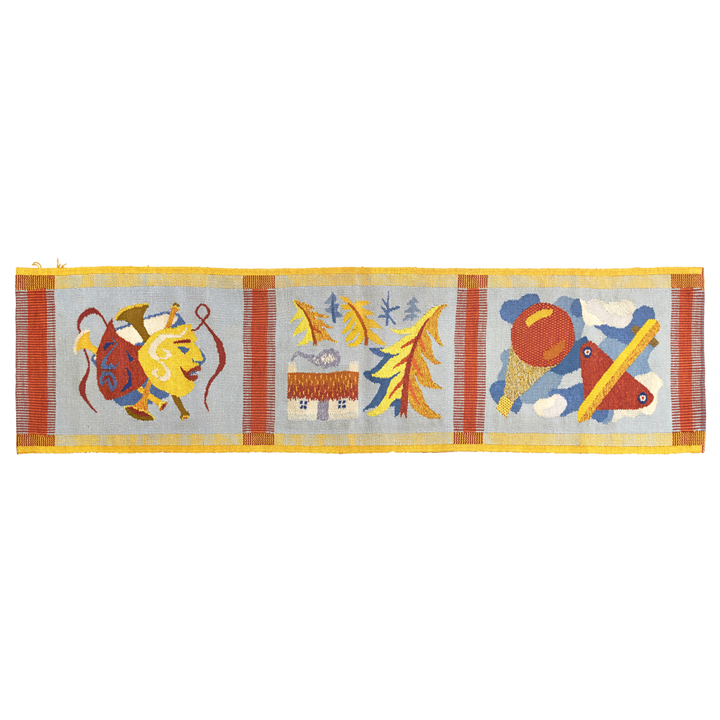 ANONYMOUS MAKER MID CENTURY WOOLWORK TAPESTRY HANGING PANEL, CIRCA 1950 ...