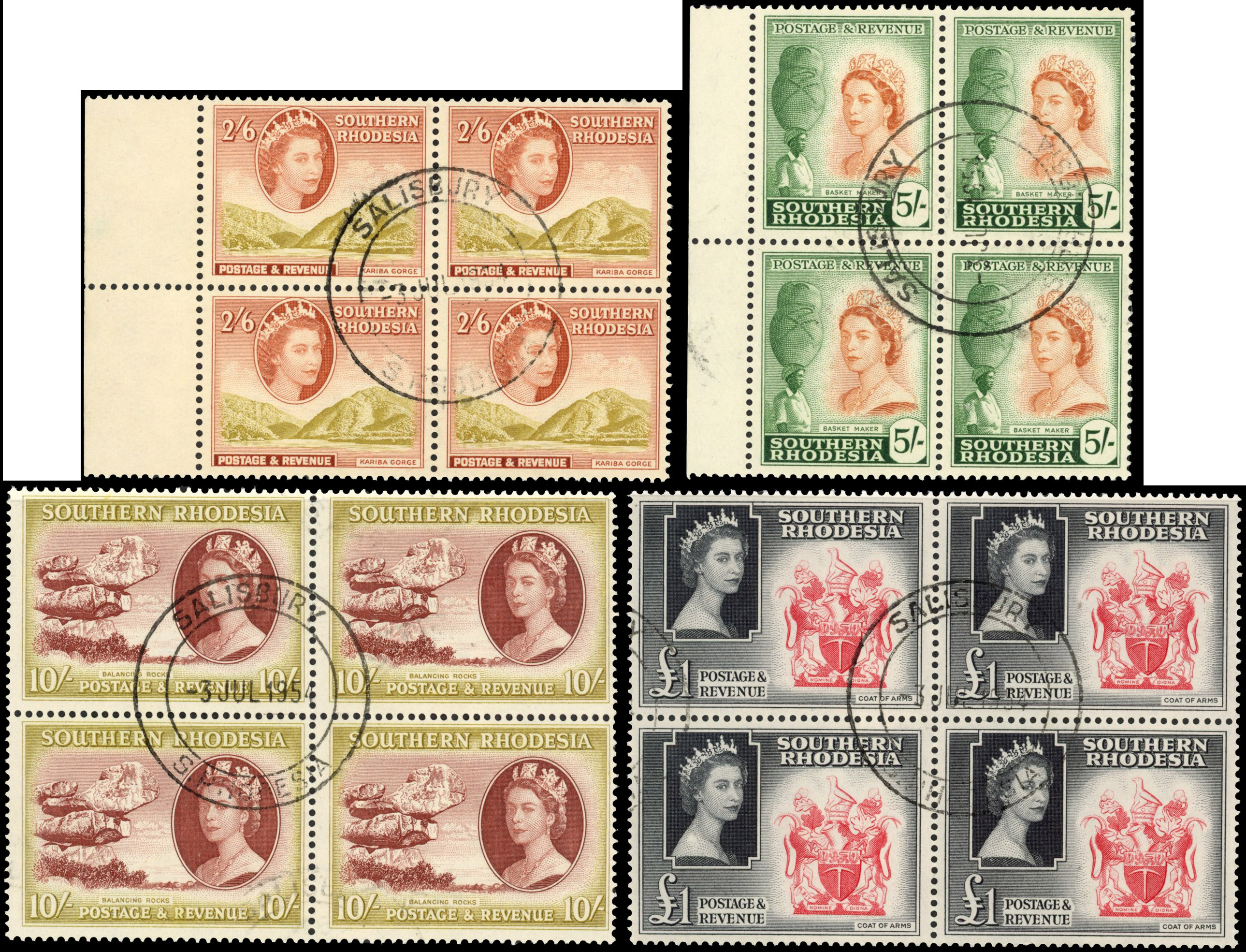 Southern Rhodesia SG 78-91 1953 set blocks used | 11 February 2026