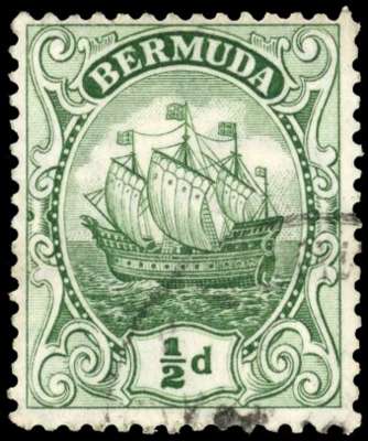 Bermuda SG 77aw 1922 ½d watermark inverted used | 11 February 2026