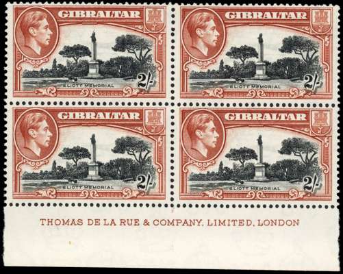 Gibraltar SG 128ba, bb imprint block mint | 11 February 2026