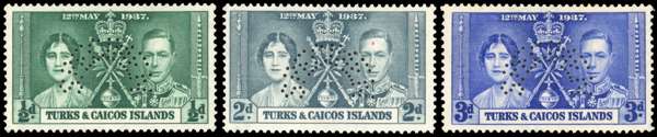 Turks & Caicos Islands SG 191s-193s Specimens | 11 February 2026