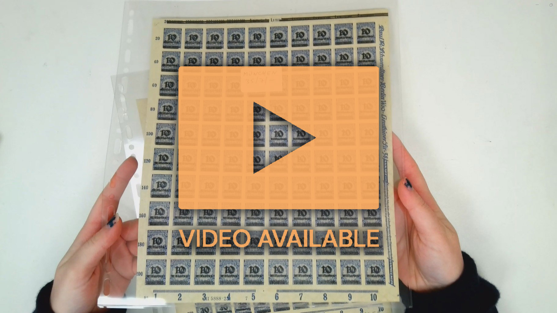 Germany 1923 Inflation 10Mrd on 20Mio M rouletted sheets x 2 | 11 ...