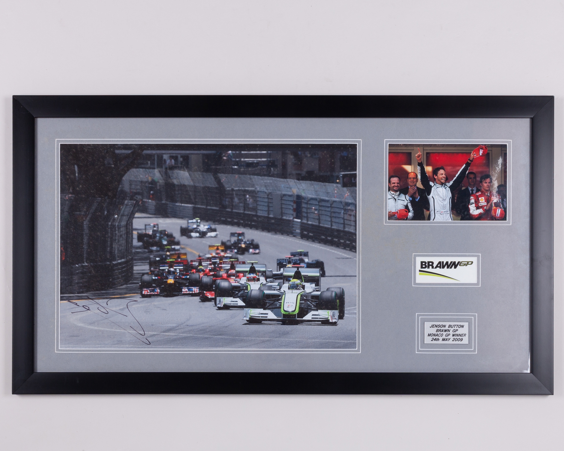 Jenson Button 2009 Brawn GP Signed Monaco Grand Prix Framed Picture ...