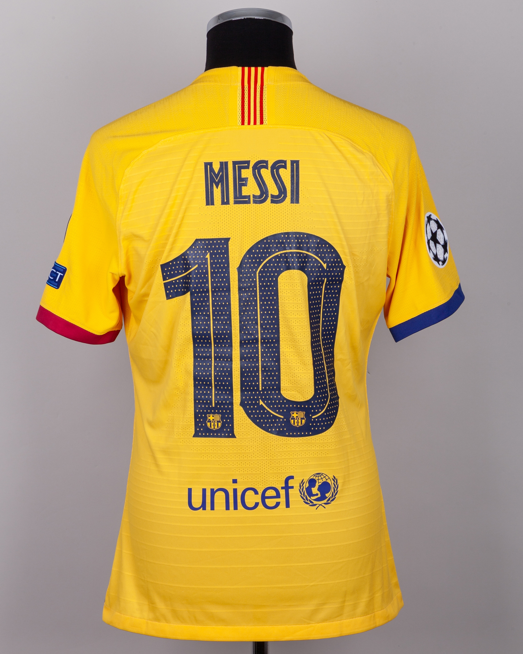 Lionel Messi yellow No.10 Barcelona Champions League short-sleeved ...