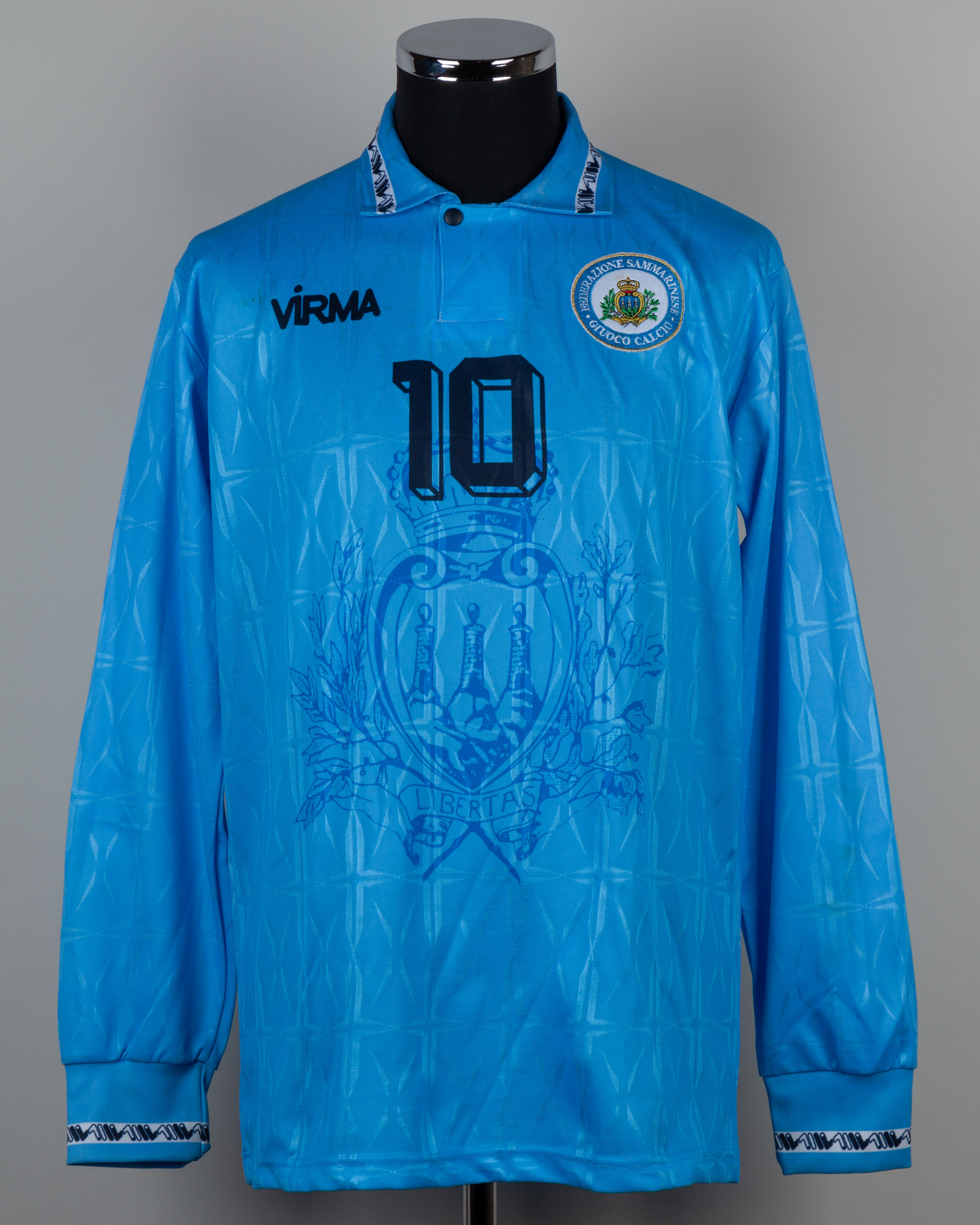 Marco Mularoni sky blue No.10 San Marino long-sleeved shirt - Budds ...