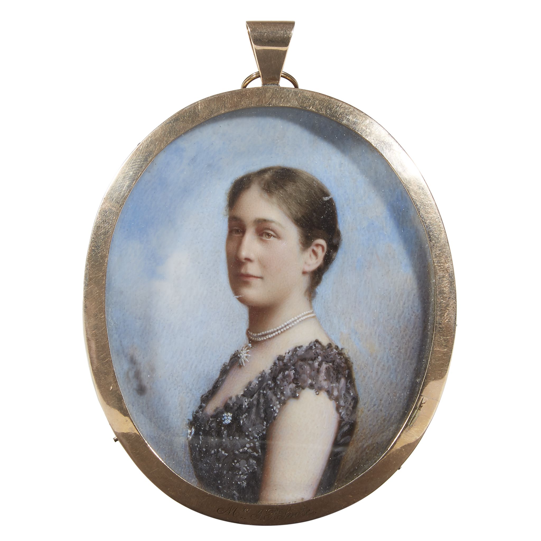 American School 19th century portrait miniature of Mrs. J. P. Loote ...