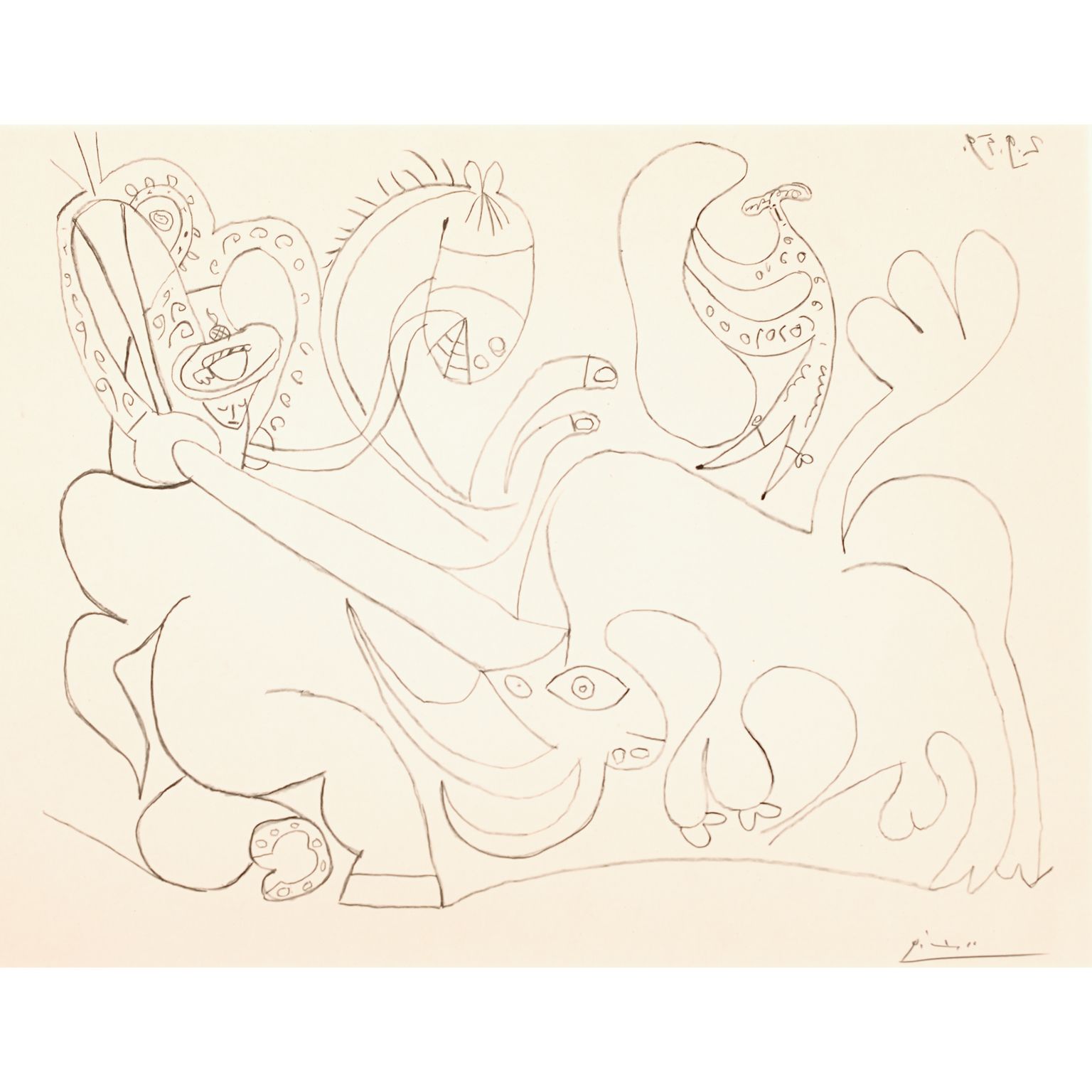 Pablo Picasso Pencil Signed Art