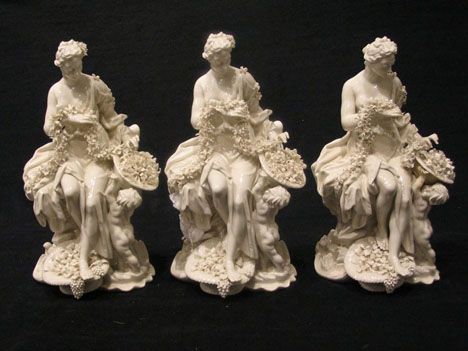 Past auction: A Set of three Nymphenburg Blanc de Chine figures Mid ...