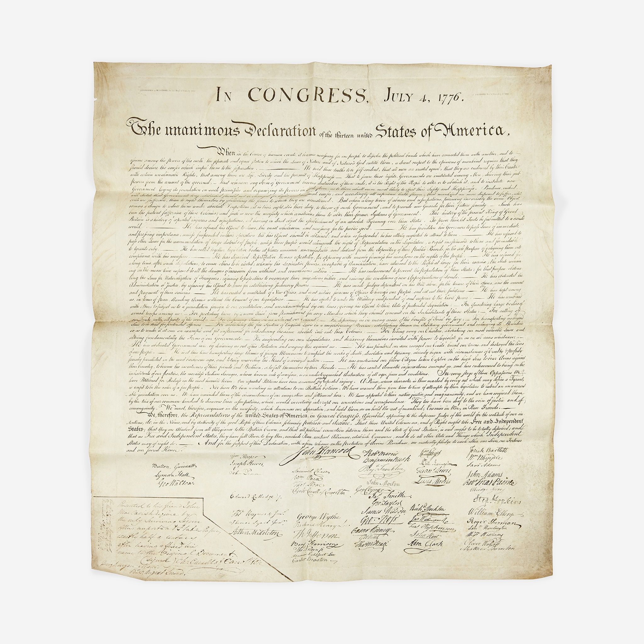 Declaration Of Independence Original Text