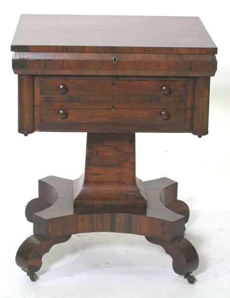 Past auction: Victorian rosewood work / writing table ca. 1860 ...