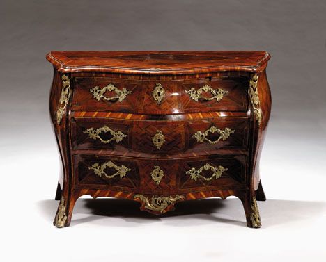 Past auction: Fine German baroque kingwood, sycamore, crossbanded and ...