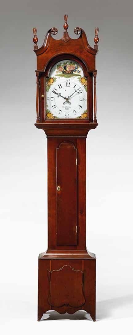 Past auction: Chippendale walnut tall case clock benjamin solliday ...