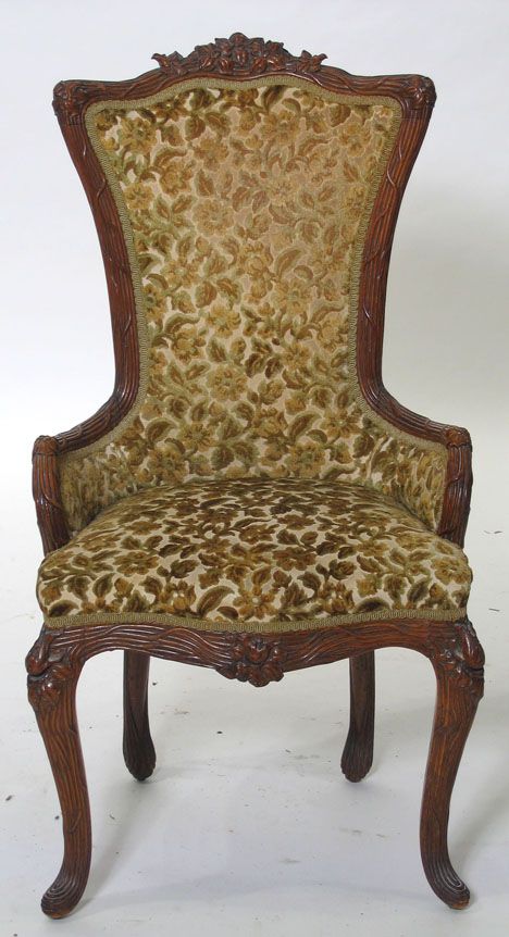Past auction: French Art Nouveau carved walnut side chair ca. 1900 ...