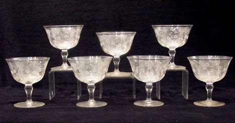 Past auction: Twelve Corbert engraved footed goblets early 20th century ...