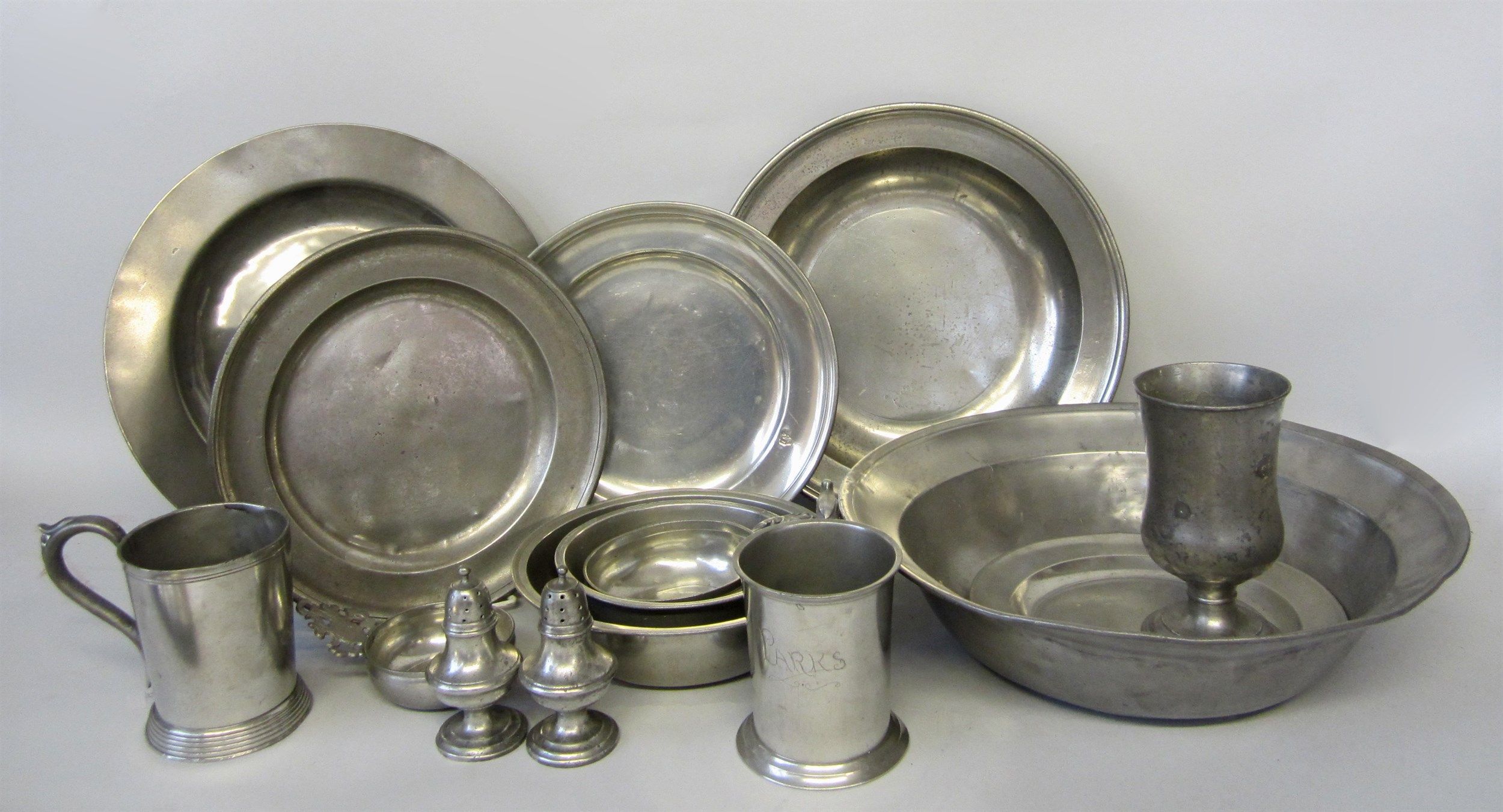 Past auction: Collection of pewter tableware england, mostly 19th ...